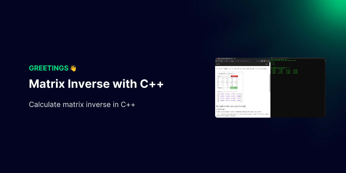 Matrix Inverse with C++ - Koungmeng's Blog