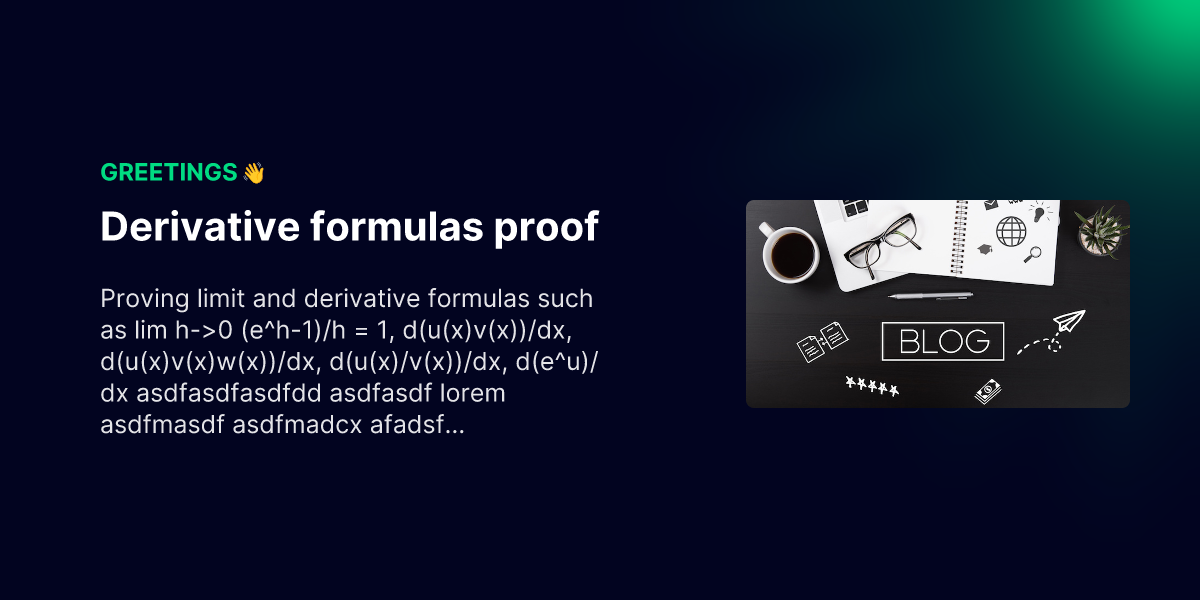 Derivative formulas proof - Koungmeng's Blog